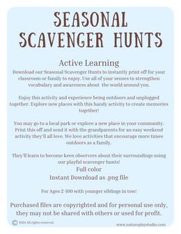Seasonal Scavenger Hunts – Nature Play Studio